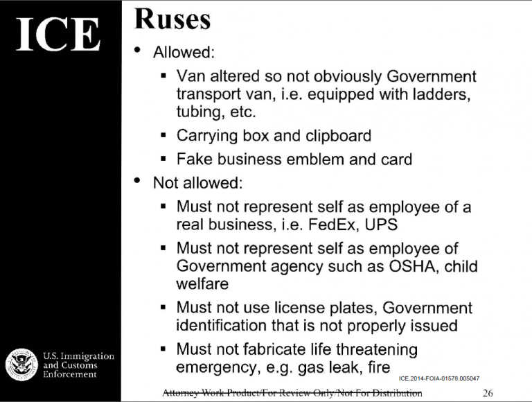 ICE Ruses - Immigrant Defense Project