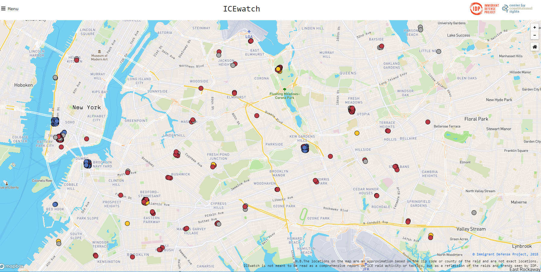ICEwatch: ICE Raids Tactics Map - Immigrant Defense Project